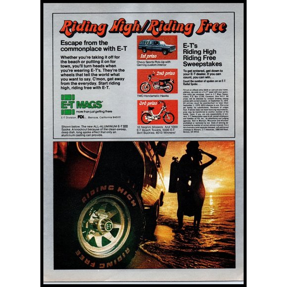 E-T Mags | Art | 978 Et Mags Magnesium Wheels Riding High Vintage Print ...